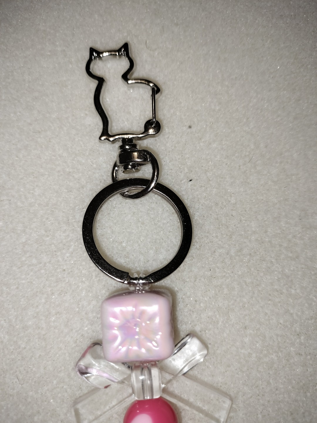 Cute Keychain | Kawaii | Pink | Charming Keychain With a Cat-shaped ...