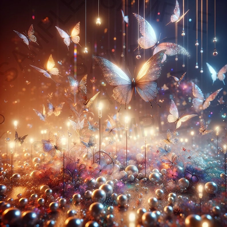 Android| iPhone Wallpaper| Enchanted Butterflies With Fairy Lights ...