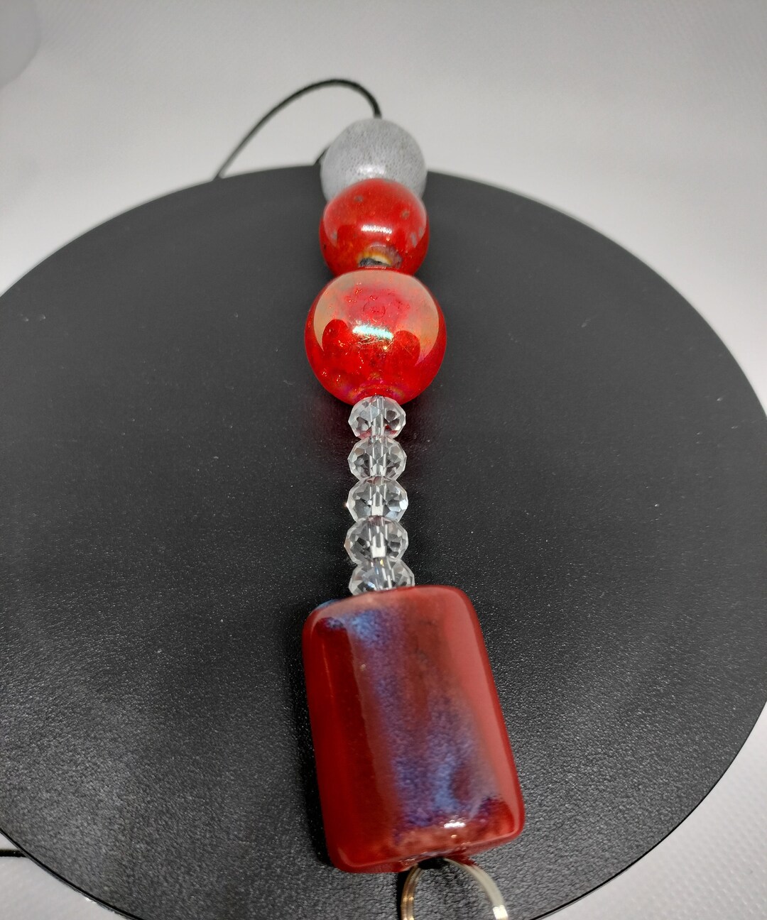 Red Glass Bead Sparkling Lanyard - Etsy
