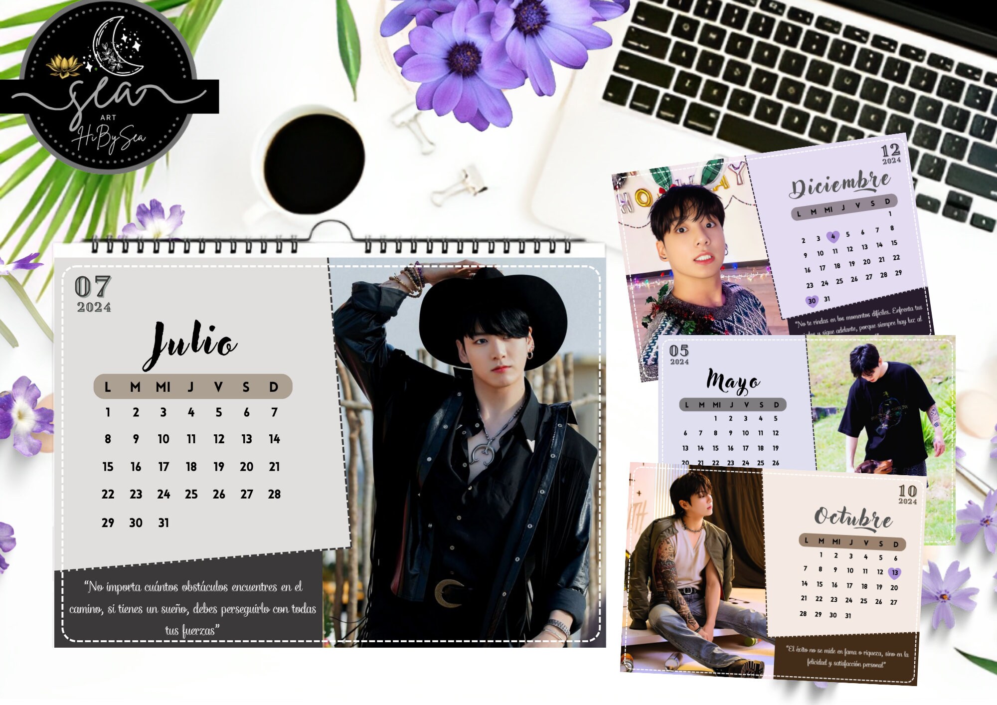2024 CALENDAR / JUNGKOOK BTS / Army / Desk and Wall Calendar ...