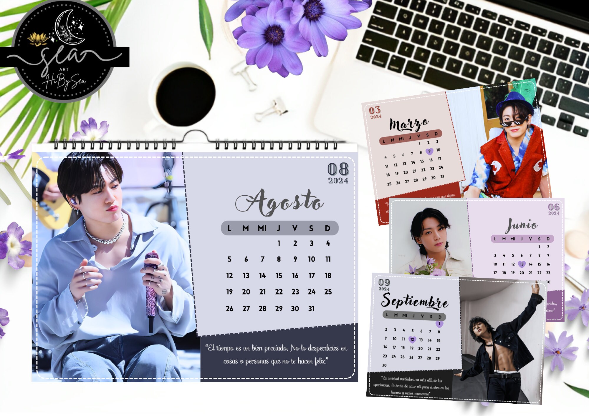 2024 CALENDAR / JUNGKOOK BTS / Army / Desk and Wall Calendar ...