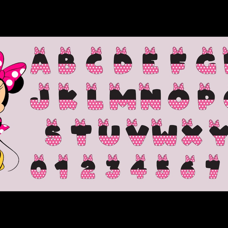 Pink Minnie Mouse Font - Etsy