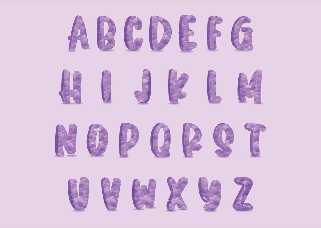 Mermaid Font Printable / Layout / Designing Font - Etsy