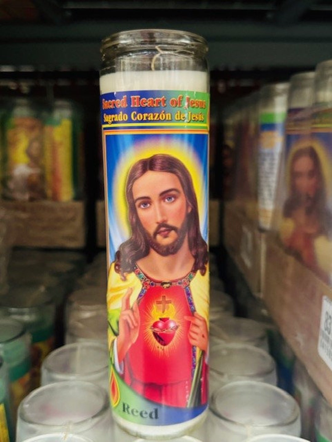 2 PCS Sagrado Corazón De Jesús Sacred Heart of Jesus Candle FREE 2 Pcs ...