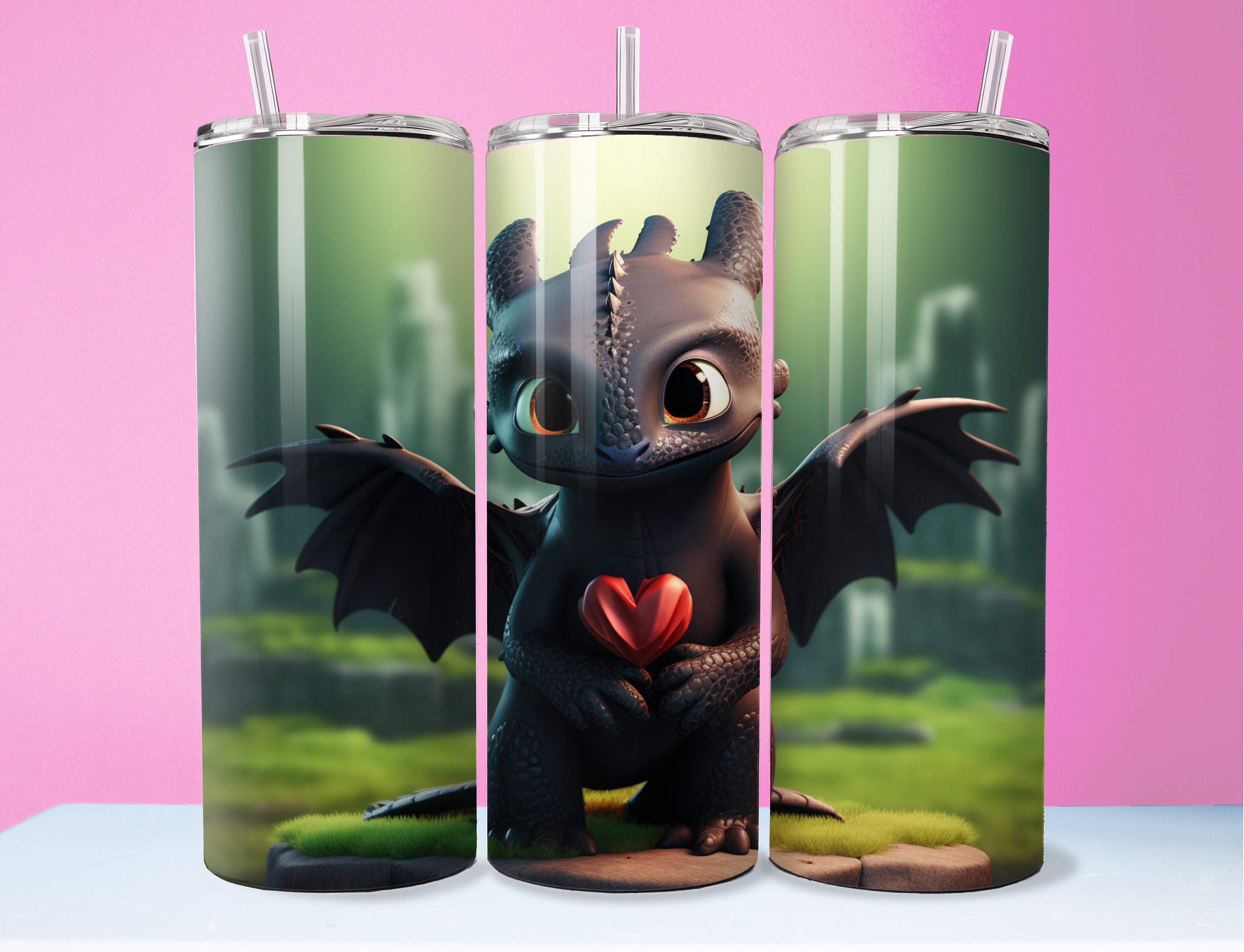 Toothless 20oz and 12oz Toothless Tumbler Wrap,2 Tumbler Design ...