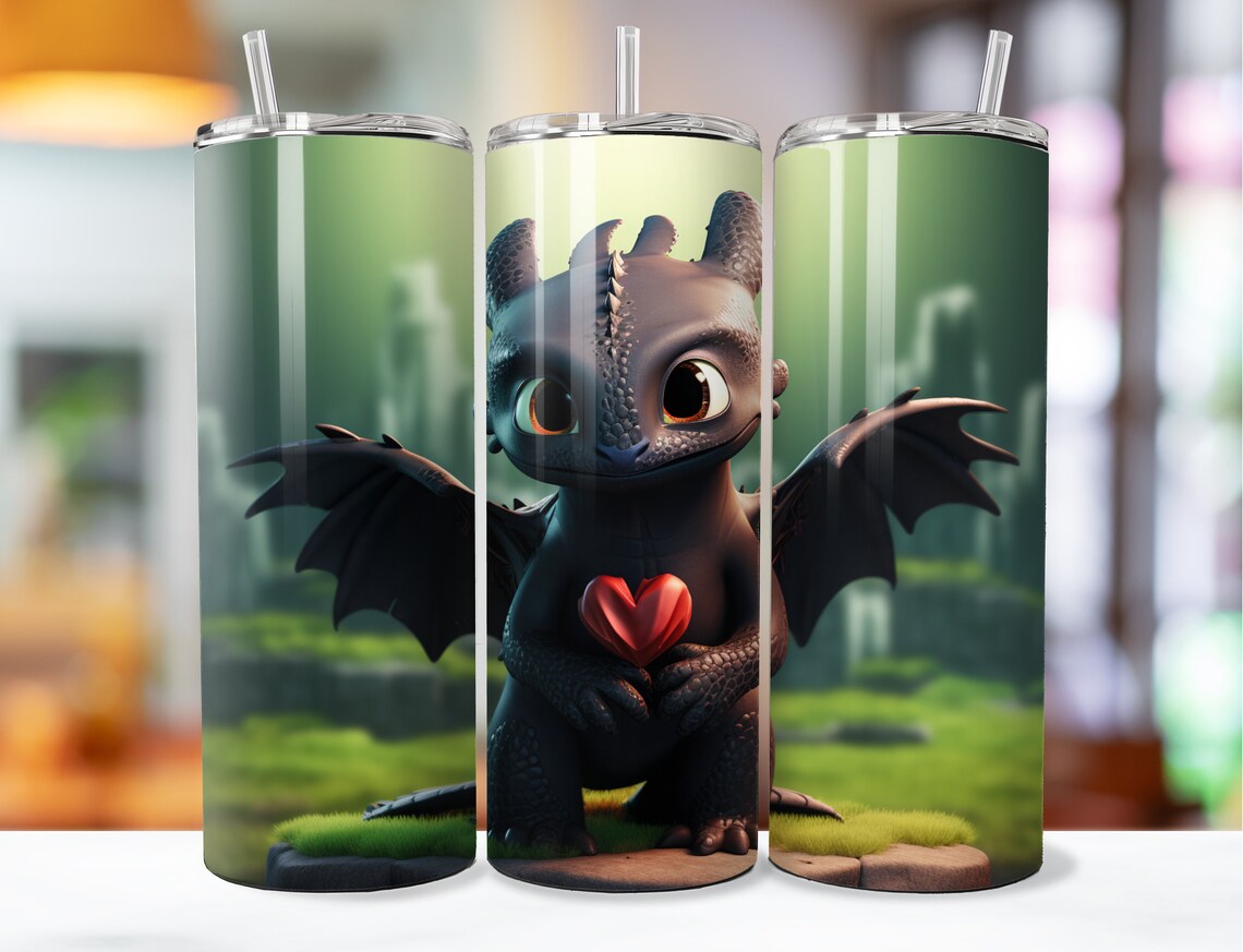 Toothless 20oz and 12oz Toothless Tumbler Wrap,2 Tumbler Design ...