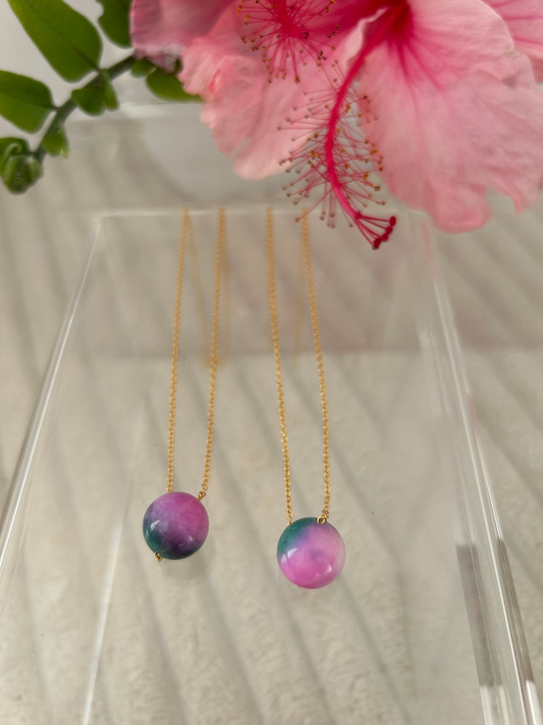 Watermelon Jade Necklace - Etsy