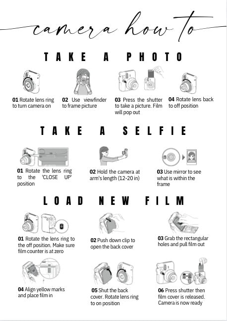 WEDDING PHOTO GUESTBOOK Fiji Instax Mini 12 Instant Camera Instructions ...