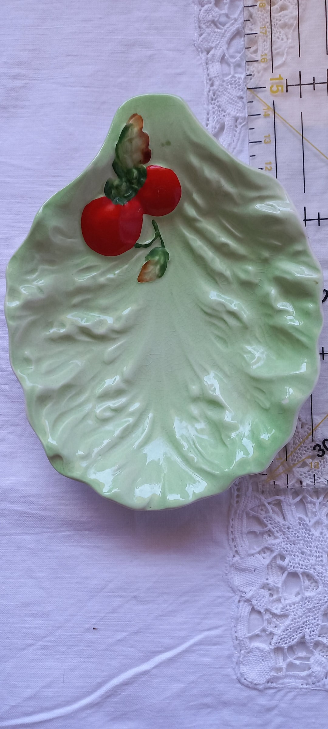 Vintage Carlton Ware Green Cabbage Leaf and Tomato Serving Dish Small ...