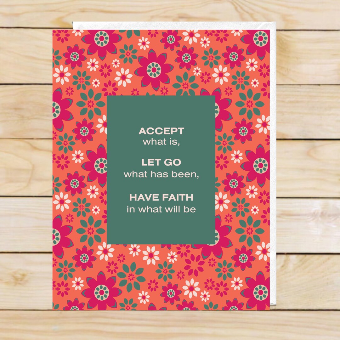 Acceptance on Happy Flowers - Original Artwork - Printed Card Blank on ...