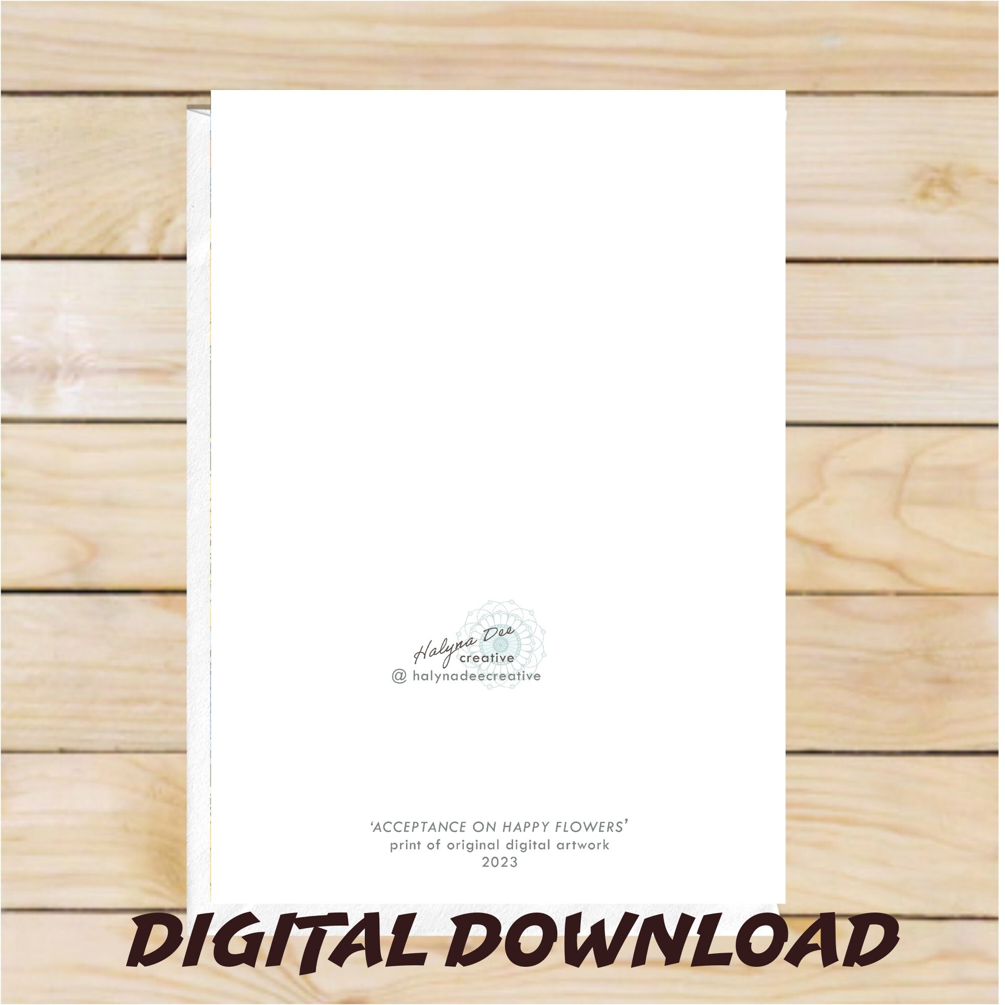 Printable Acceptance on Happy Flowers Original Artwork - Etsy