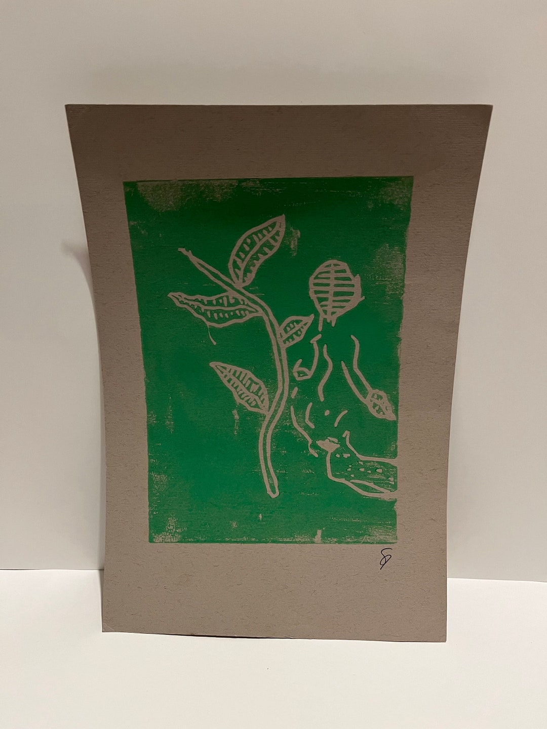 Original Linocut Design of Human Body and Nature - Etsy