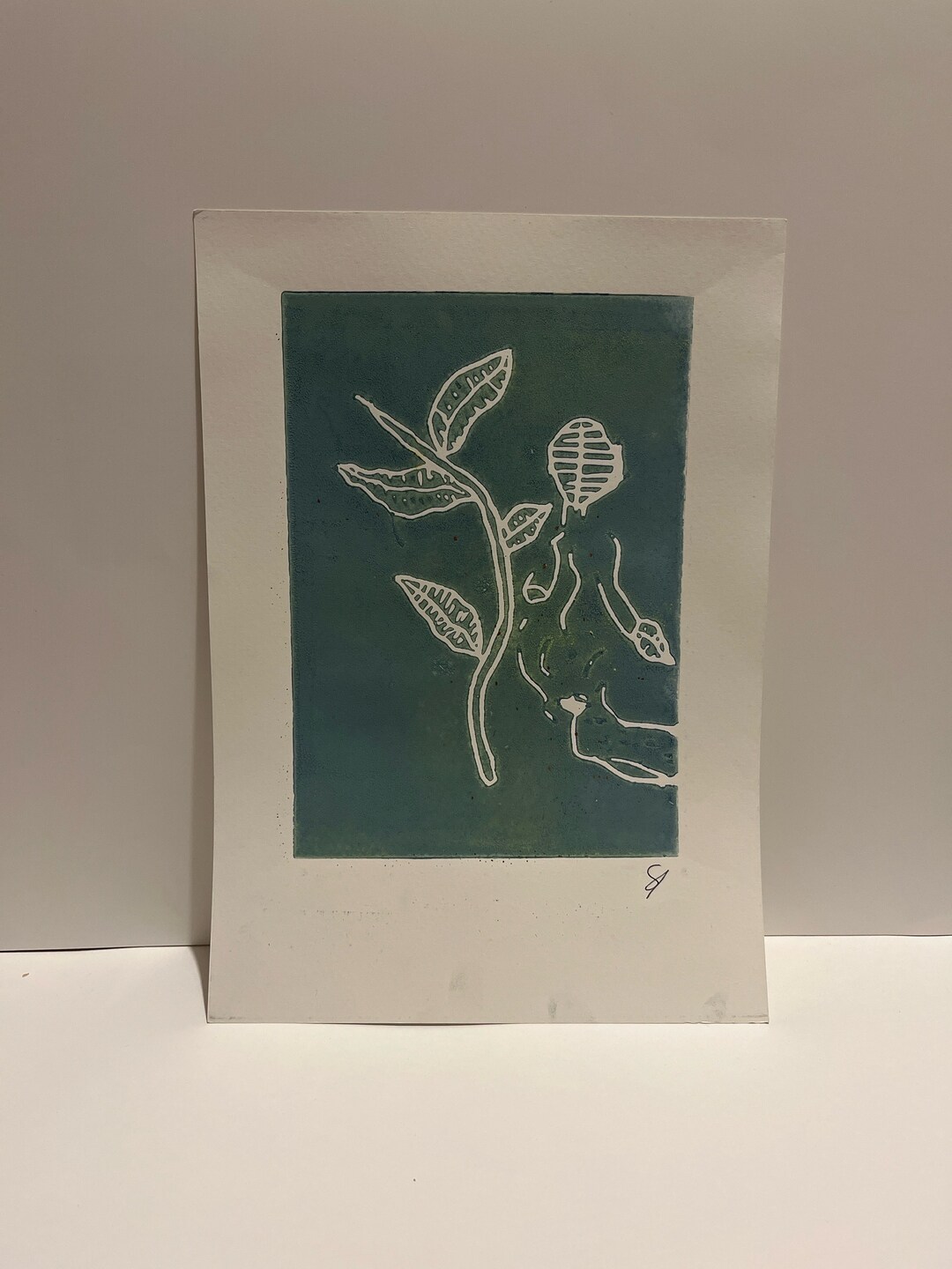 Original Linocut Design of Human Body and Nature - Etsy