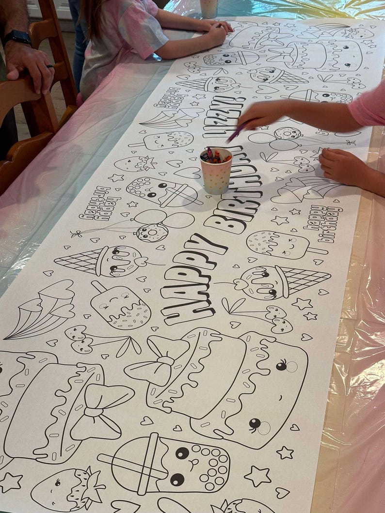 Personalized Aloha Coloring Table Runner Beach Coloring Page Beach ...