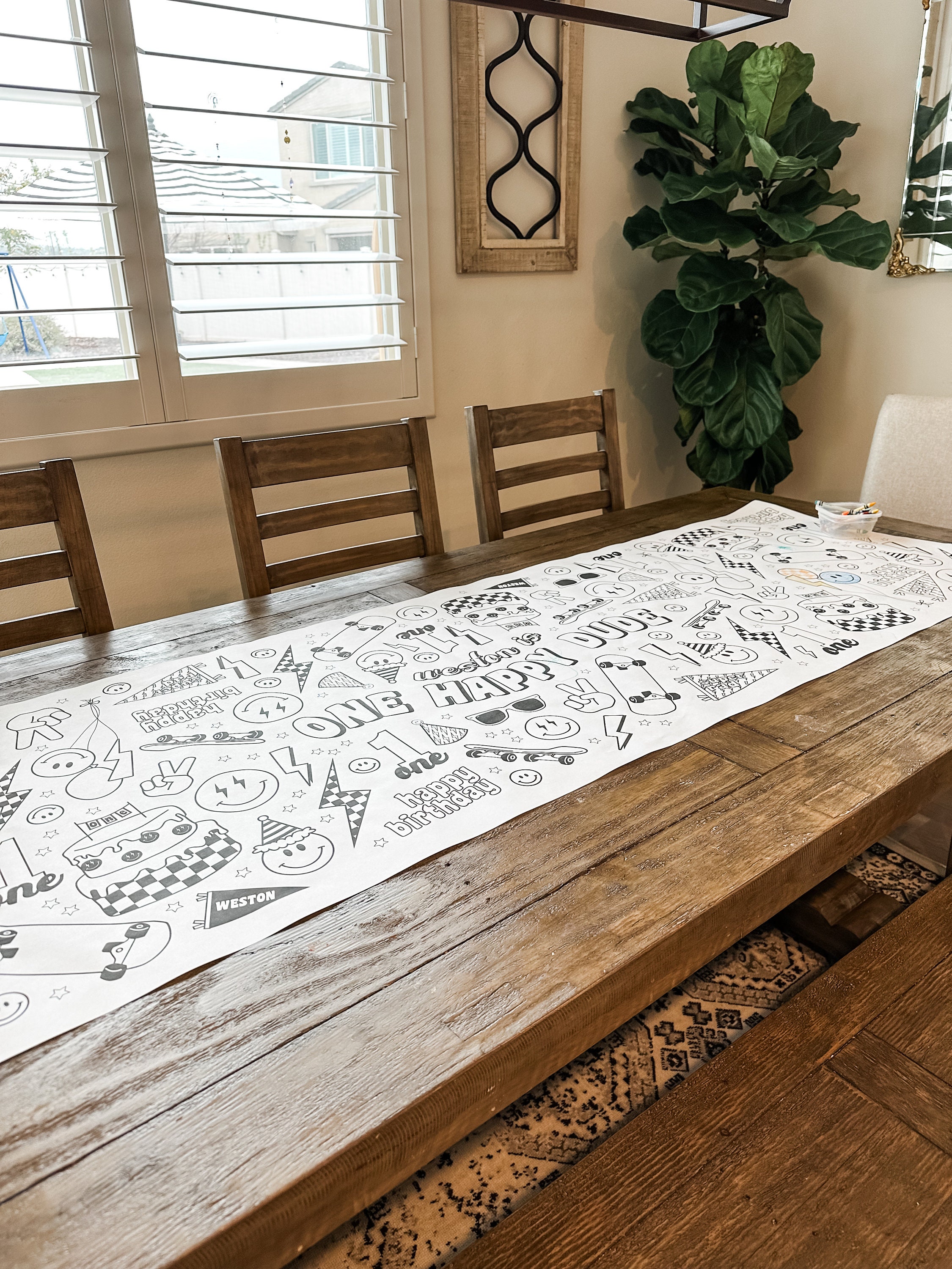 Giant Sweet Kawaii Coloring Table Runner Cute Japanese Inspired ...