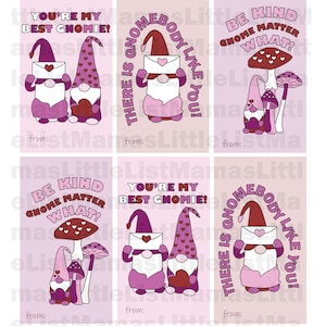Gnome Printable Valentine Cards - My Best Gnomie, There is Gnomebody ...