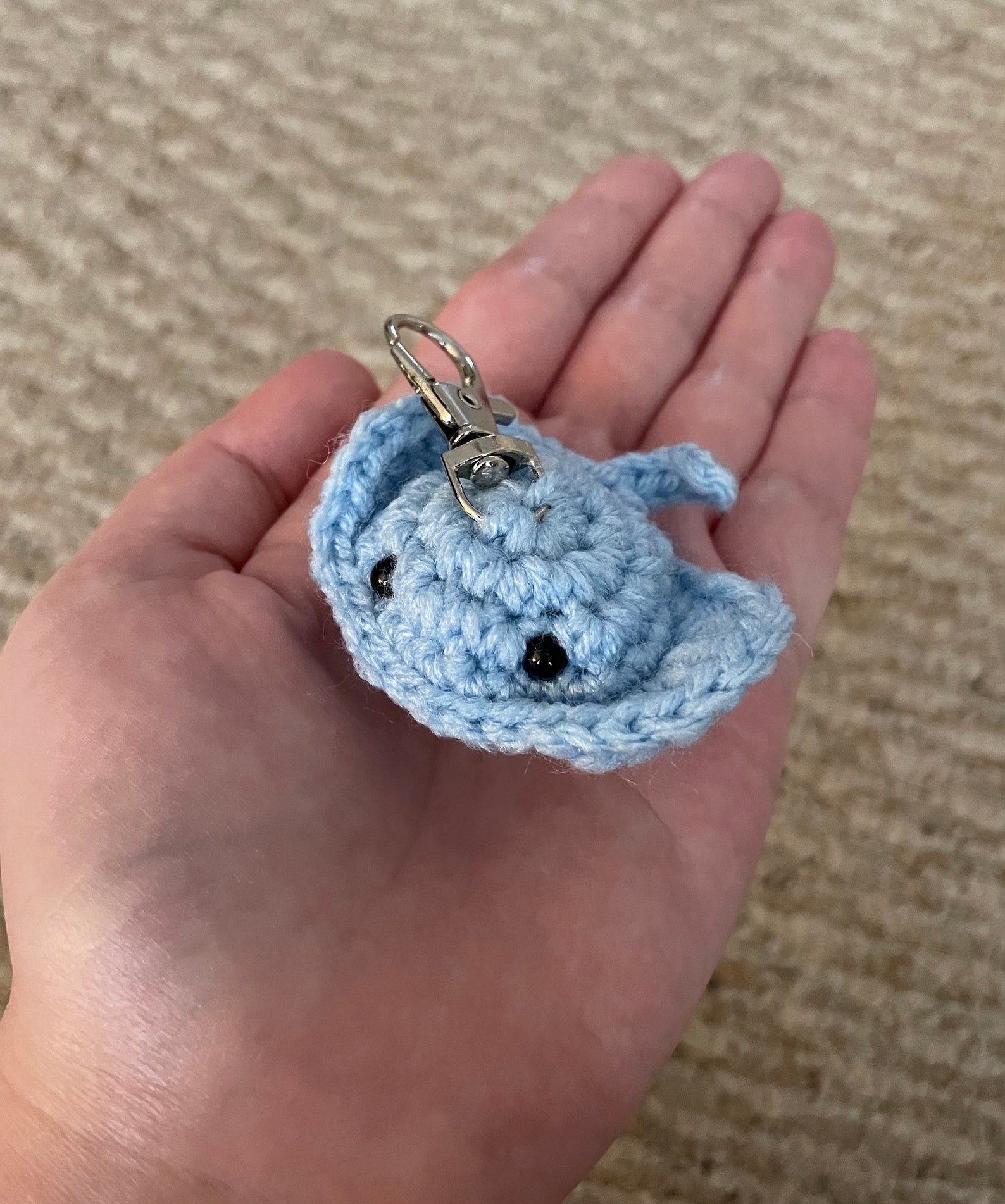Mini Handmade Crochet Stingray Keychain - Etsy