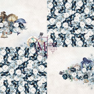 Nautical Digital Paper Pack, Sea Wedding Scrapbook Designs, Digital ...