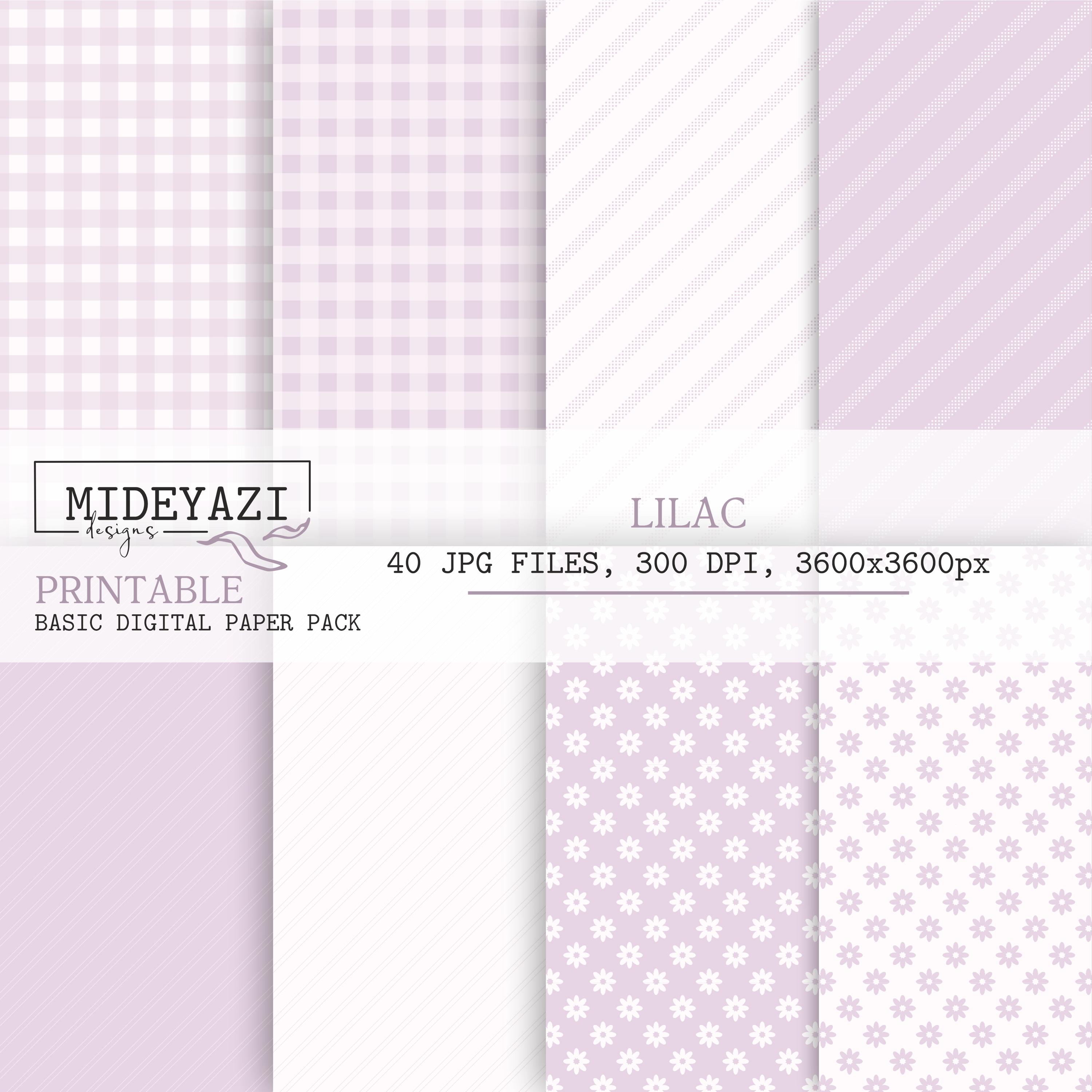 Lilac Printable Background, Lilac Basic Digital Paper Pack, Printable ...