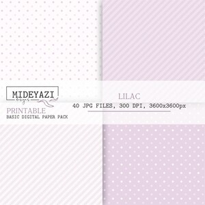 Lilac Printable Background, Lilac Basic Digital Paper Pack, Printable ...