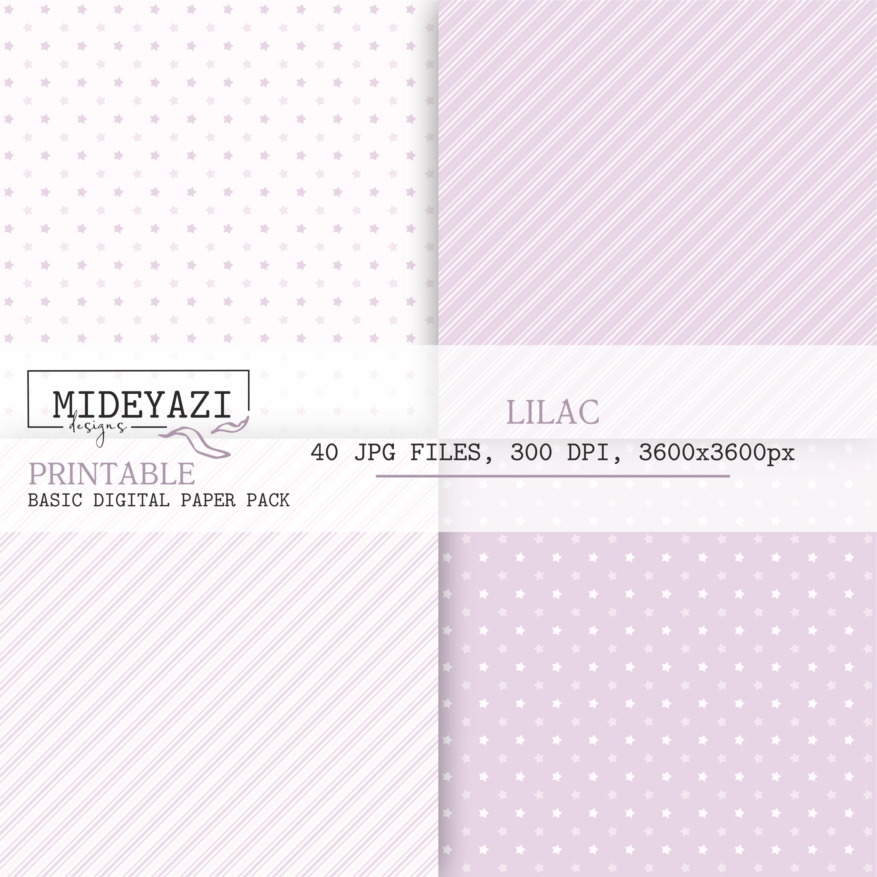 Lilac Printable Background, Lilac Basic Digital Paper Pack, Printable ...