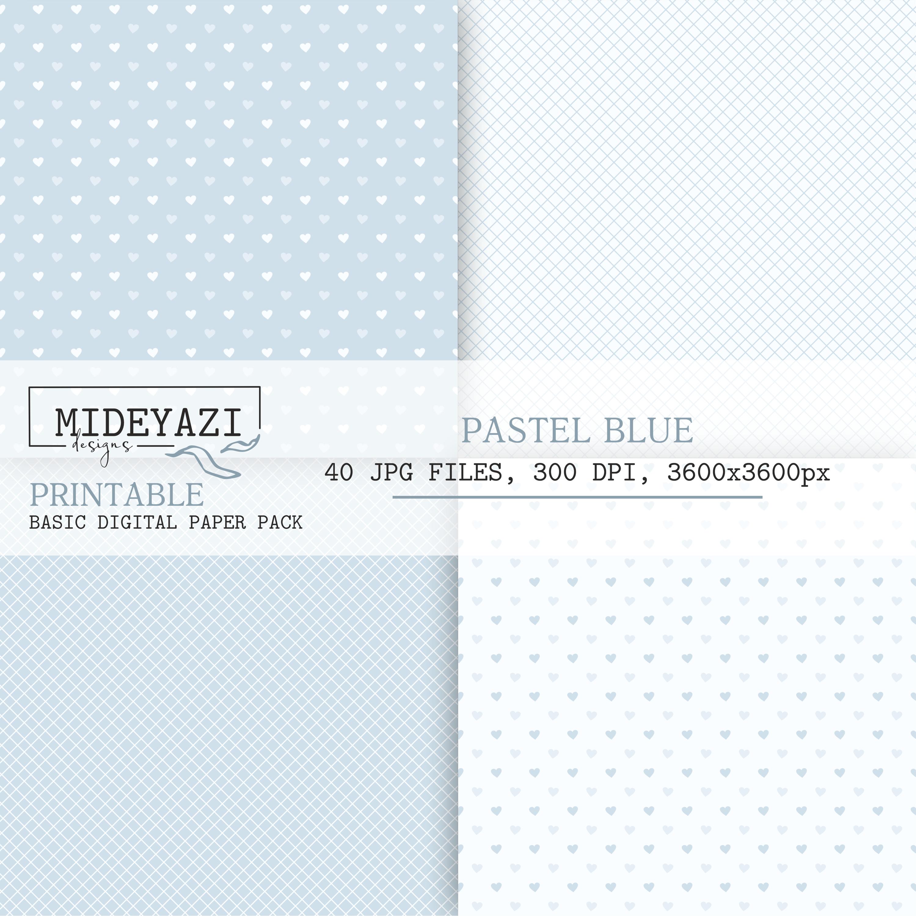 Blue Printable Background, Blue Basic Digital Paper Pack, Baby Boy ...