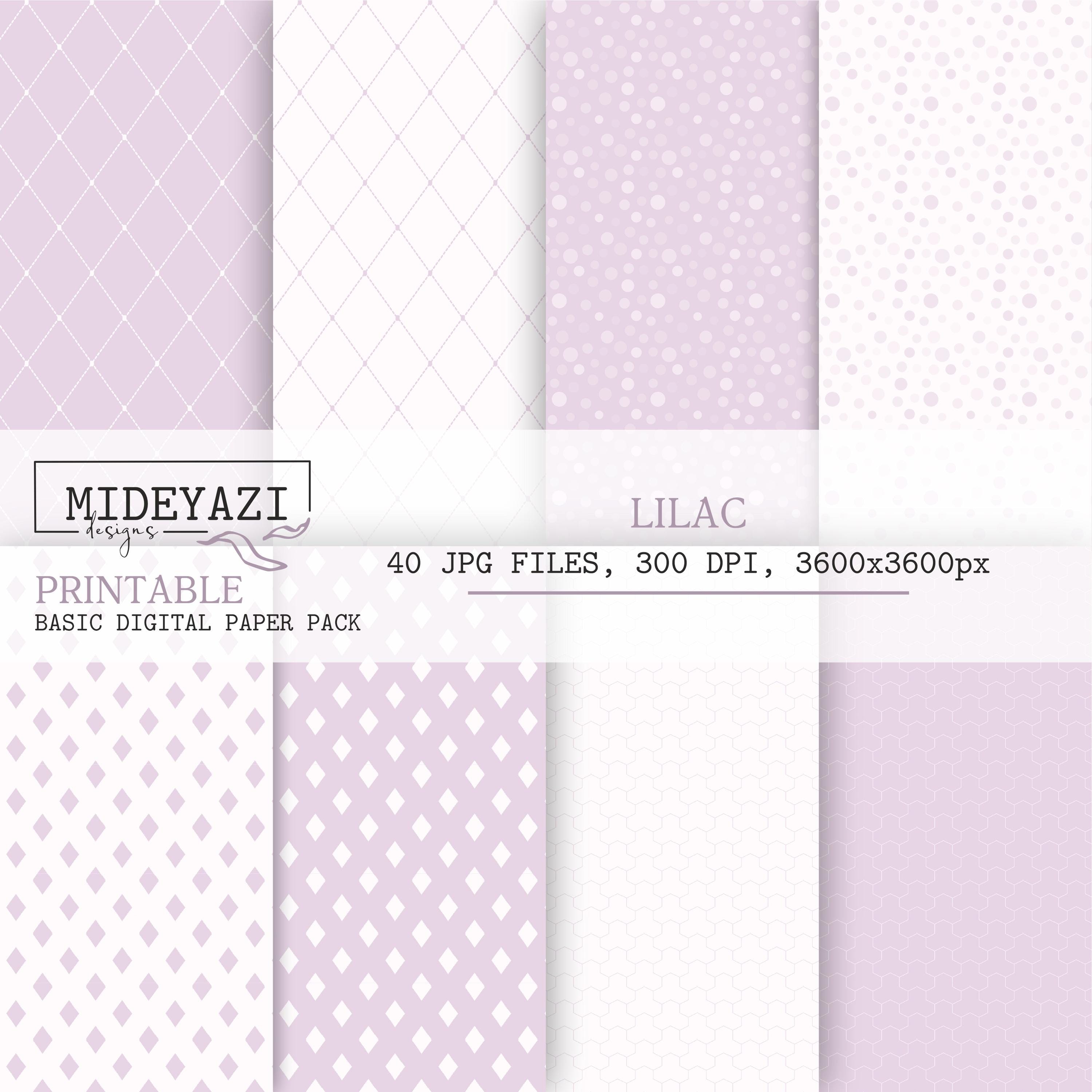 Lilac Printable Background, Lilac Basic Digital Paper Pack, Printable ...