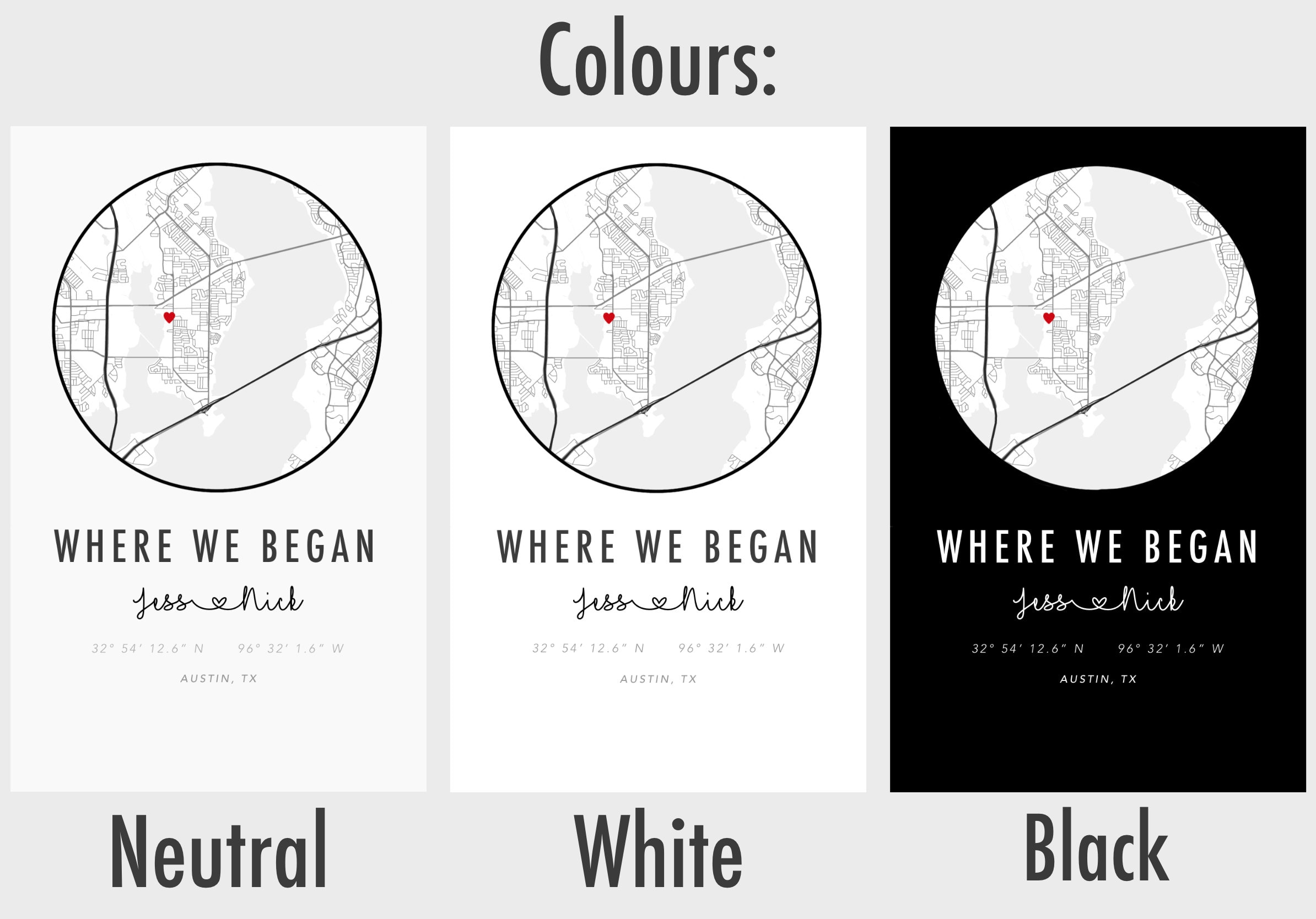 Where It All Began Map Where We Met Map Where We Began Map - Etsy Canada