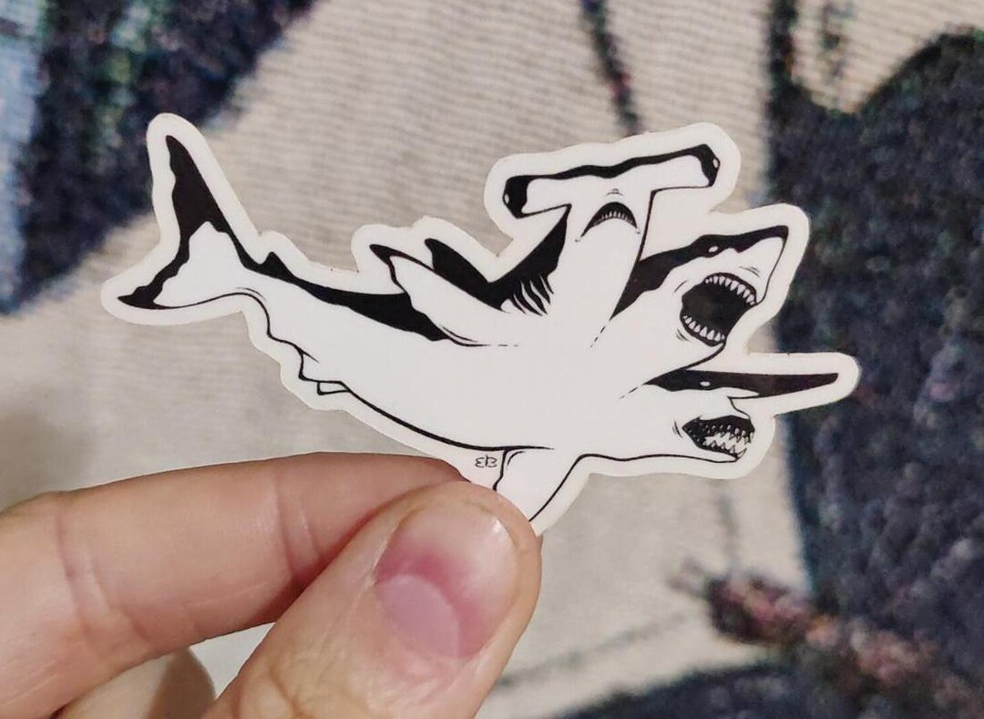 Three Headed Great White Hammerhead Goblin Shark Sticker - Etsy