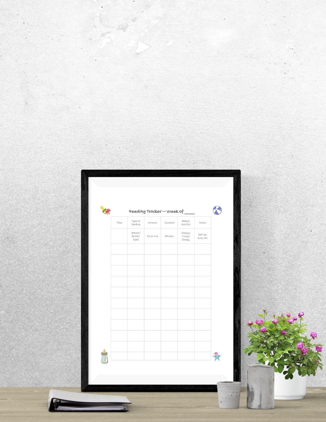 Baby Feeding Tracker Printable – 7-day Log PDF | Weekly Baby Feeding ...