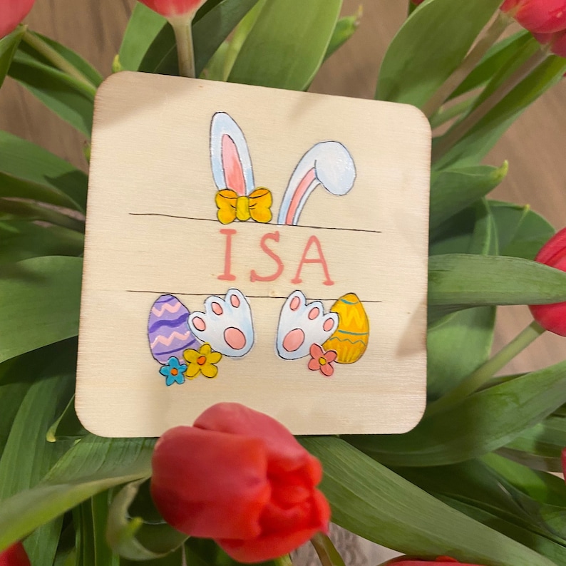 Easter Custom Coasters Personalized Handpainted Wooden Coasters Happy ...