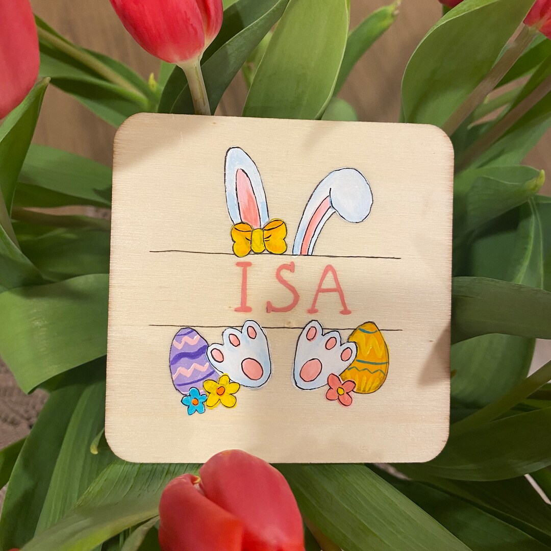 Easter Custom Coasters Personalized Handpainted Wooden Coasters Happy ...