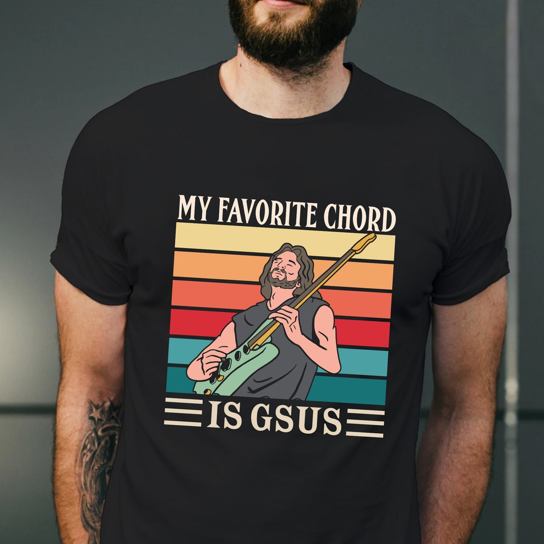 My Favorite Chord is Gsus Vintage T Shirt, Jesus Playing Guitar Shirt ...