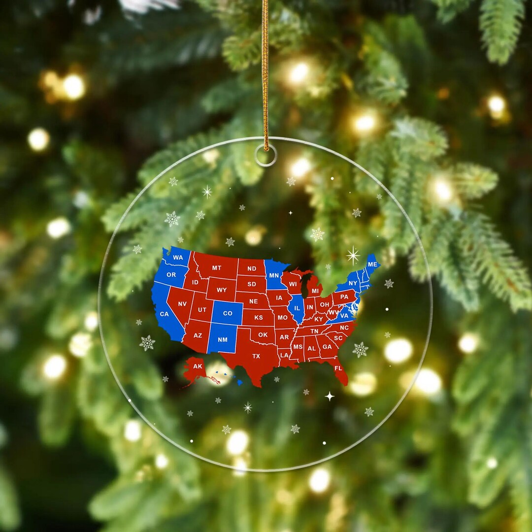 US Presidential Election 2024 Map Acrylic Ornament, Donald Trump ...