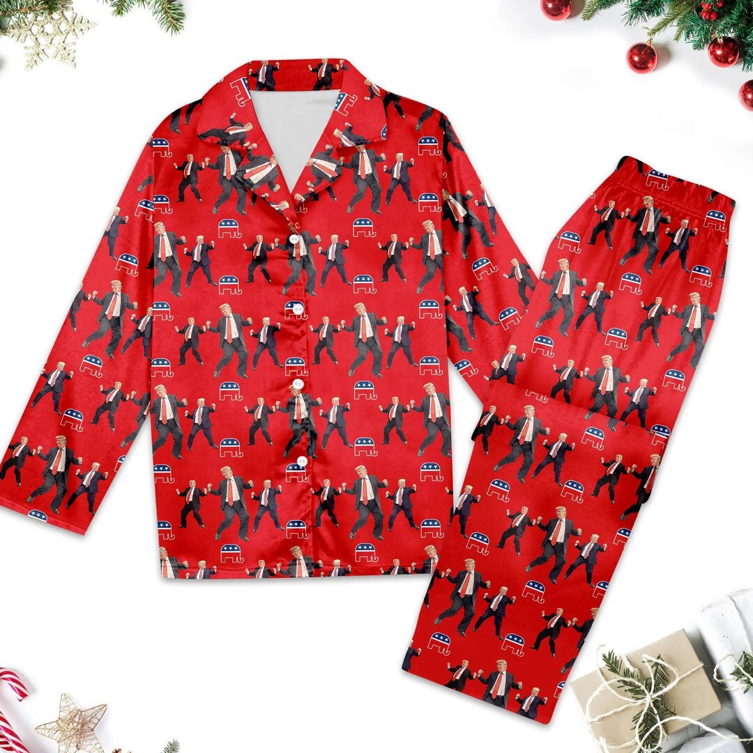 Trump Dancing Unisex Pajamas Set, Trump Family Sleepwear, Trump ...