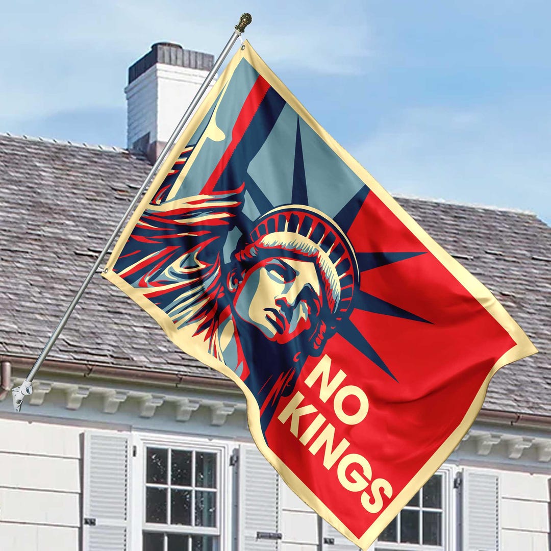 No Kings House Flag, Anti Trump House Flag, Resistance Nope to Fascism ...