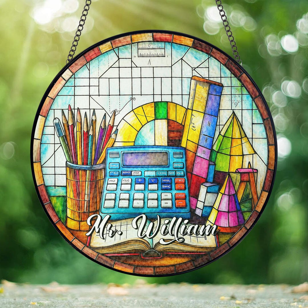 Personalized Science Lab Teacher Stained Glass Suncatcher, Science ...