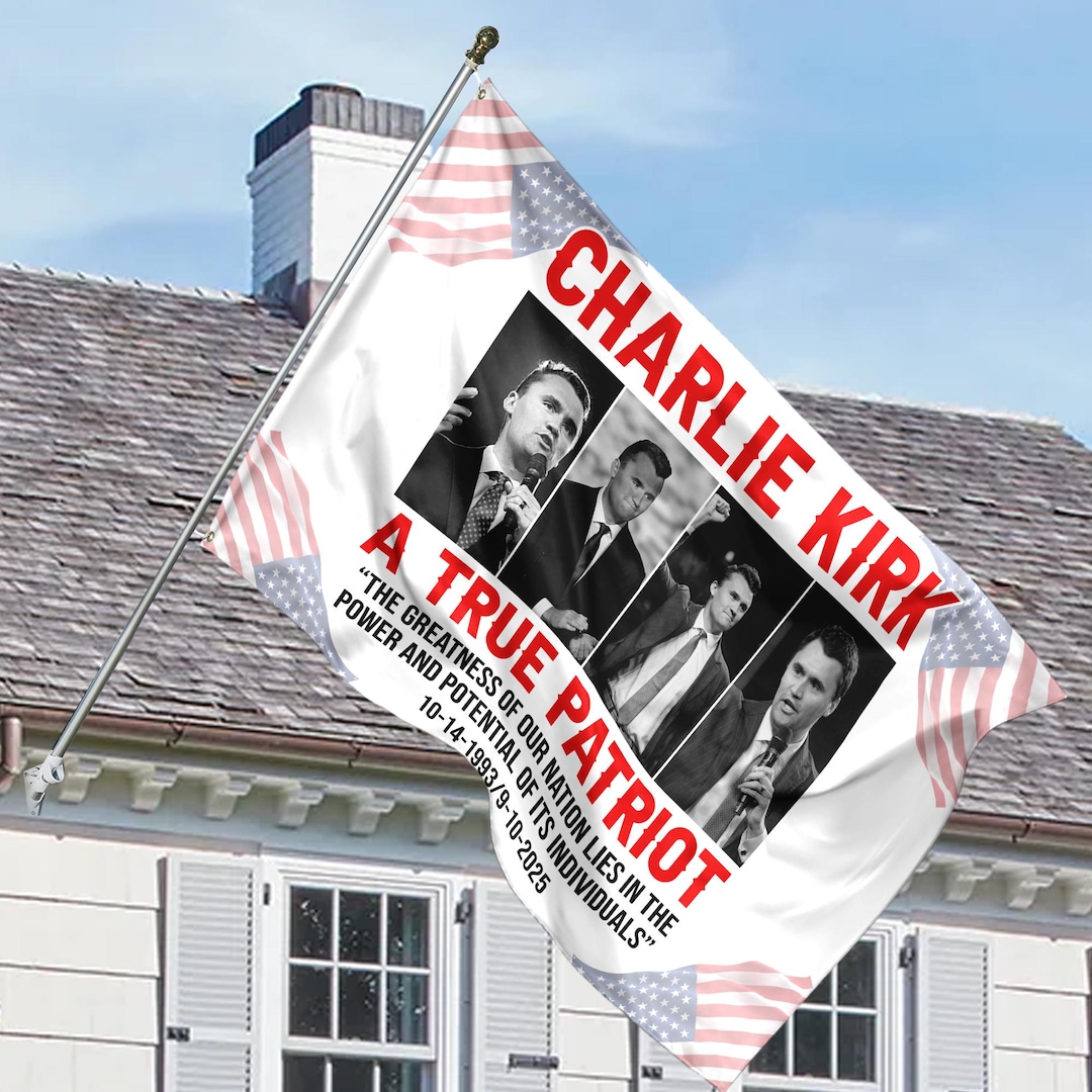 A True Patriot Charlie Kirk House Flag, Charlie Kirk Freedom House Flag ...