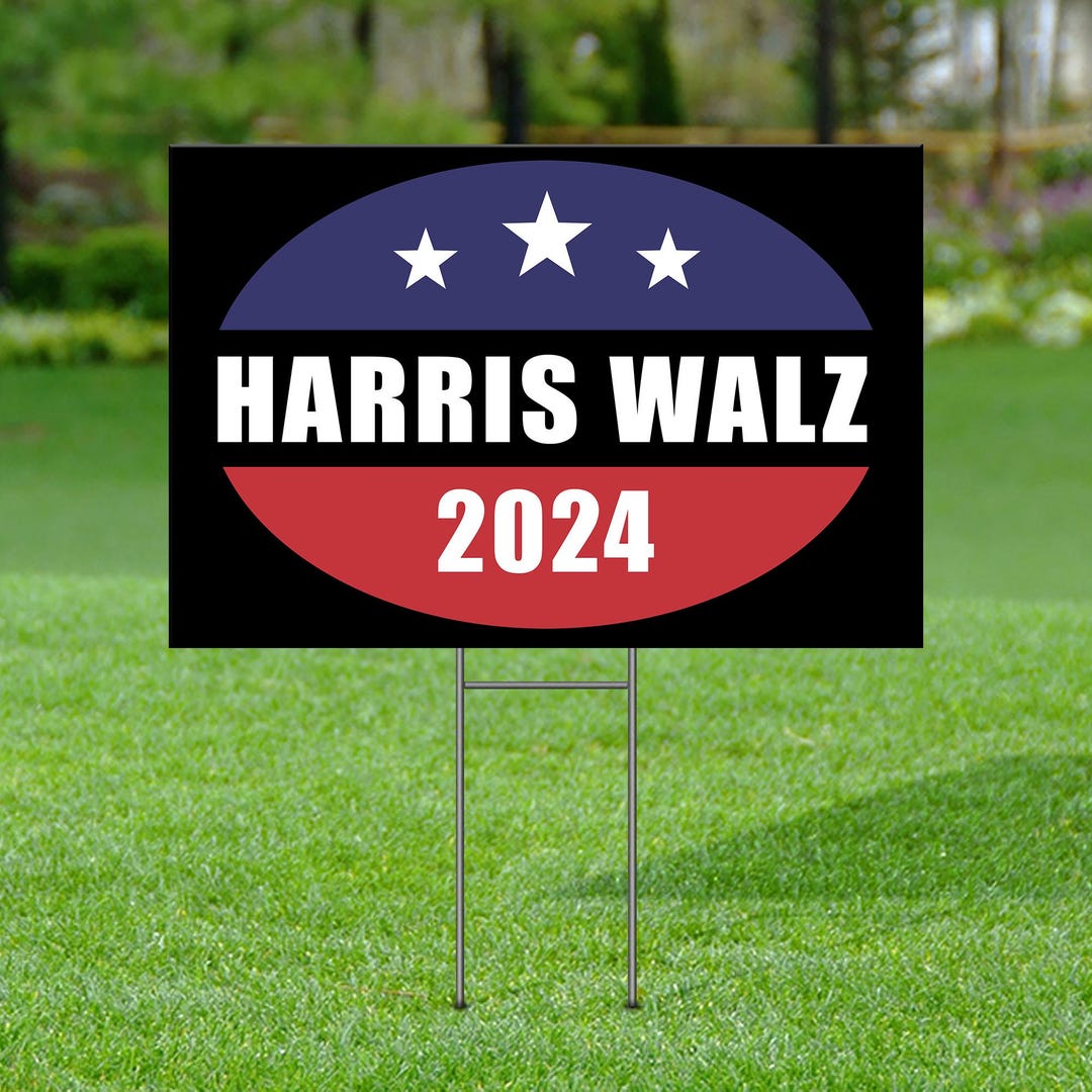 Kamala Harris and Tim Walz Presidential Election Yard Sign, Democratic ...
