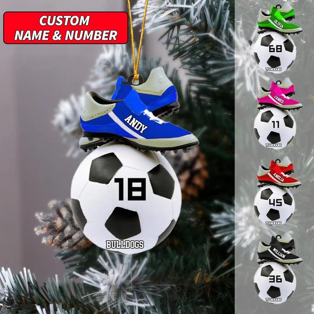 Personalized Soccer Christmas Ornament, Soccer Christmas Ornament, Gift ...