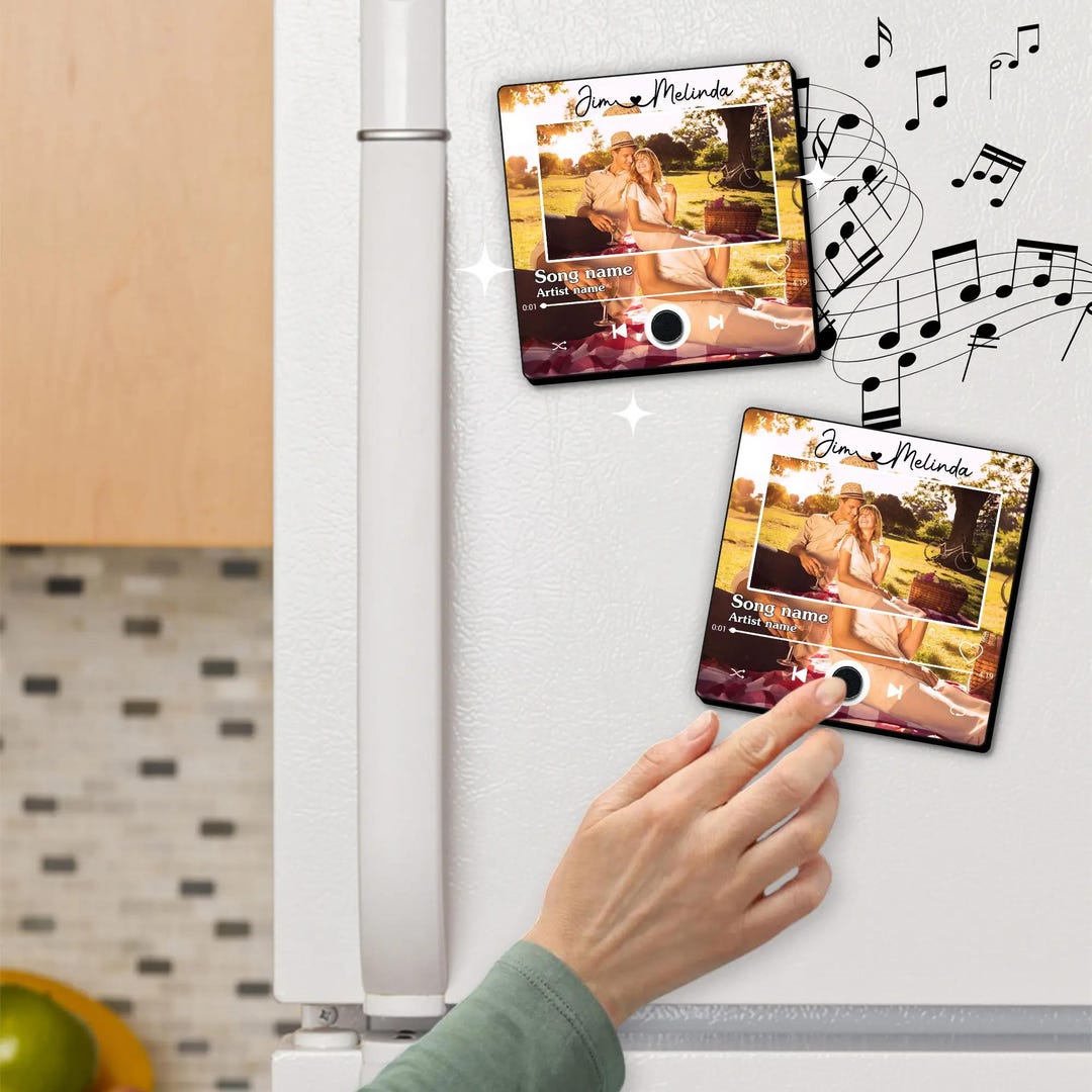 Personalized Photo & Music Refrigerator Magnet, Custom Music Fridge ...