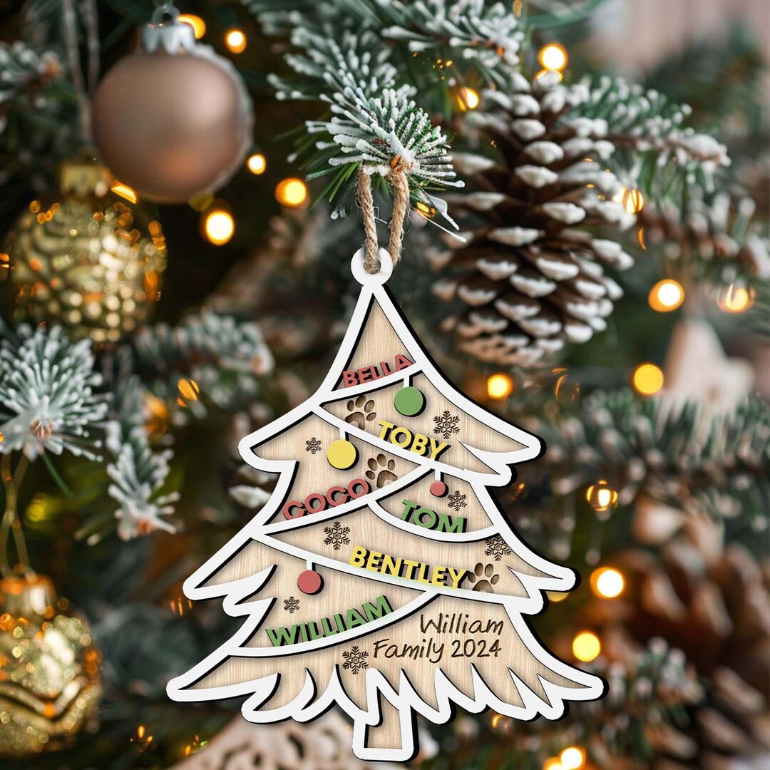 Personalized Family Christmas 2024 Ornament, Christmas Tree 2024 ...