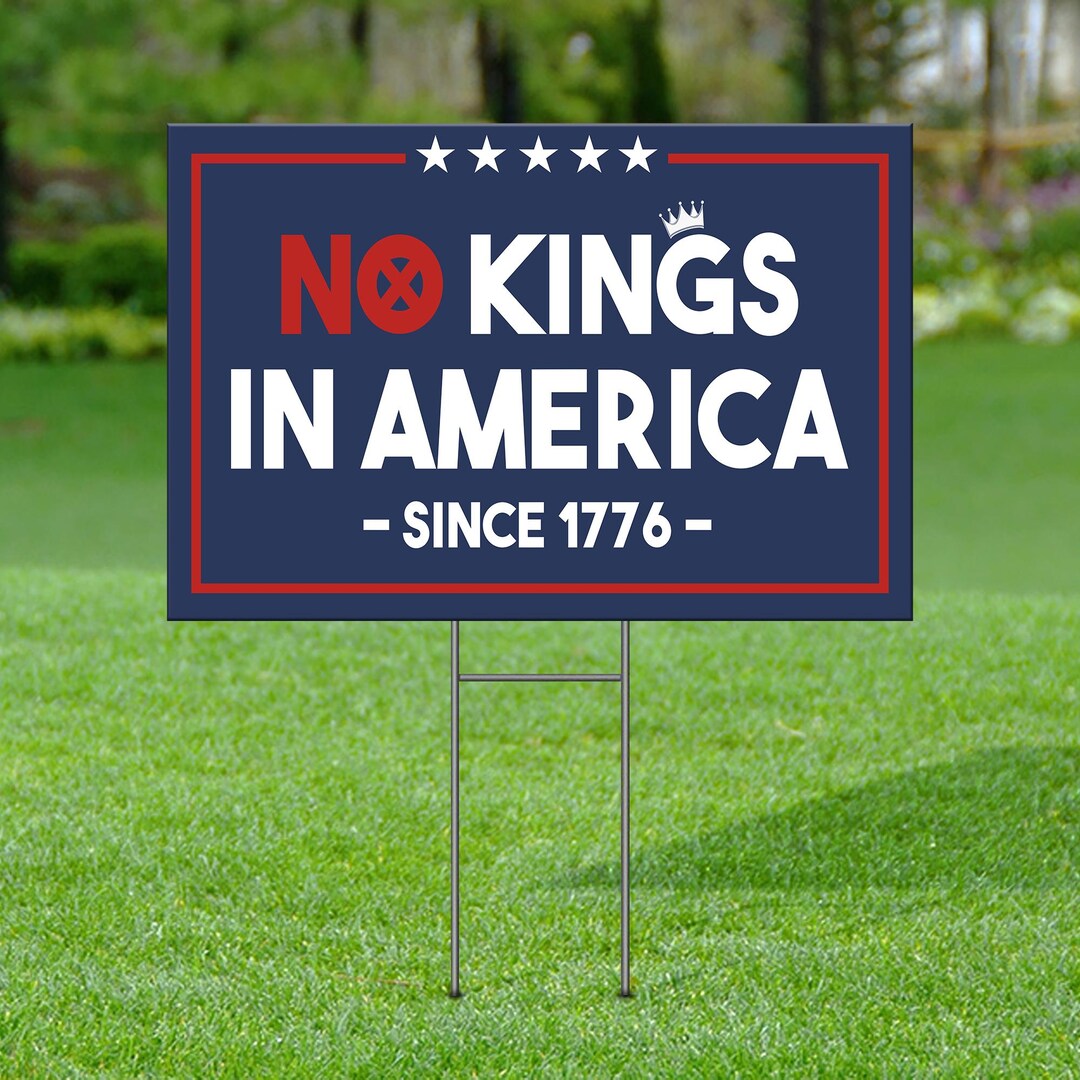 No Kings in America Yard Sign, Anti Trump Home Decoration, Anti Fascism ...