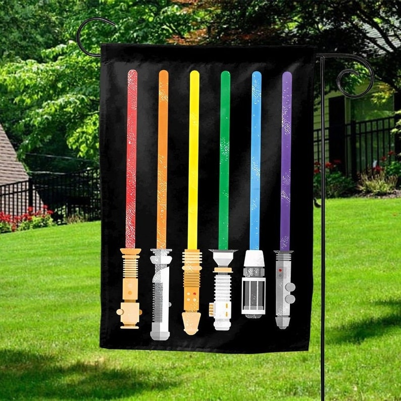Happy Pride Month Light Saber Themed Garden Decoration Flag, Colorful ...