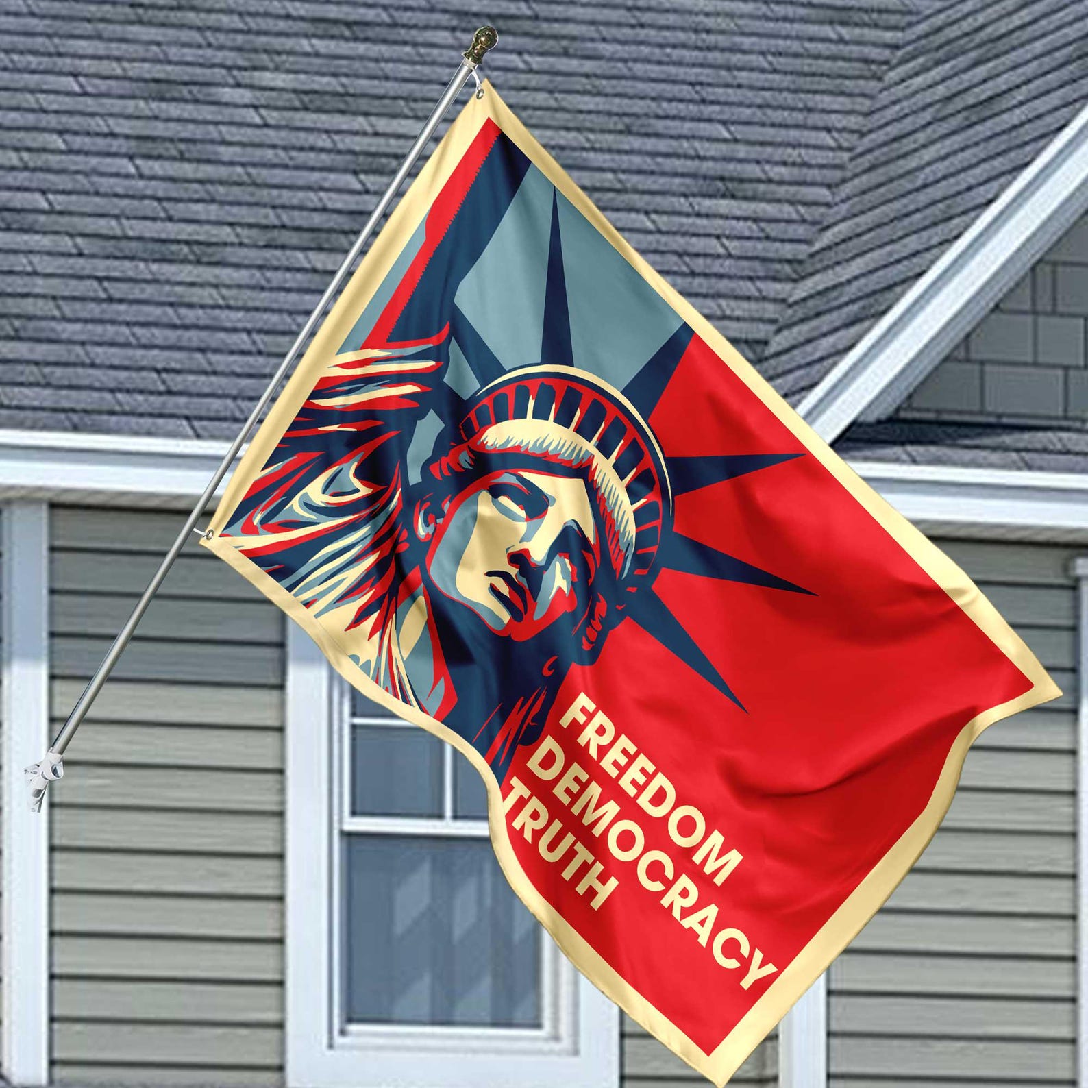 Freedom Democracy Truth House Flag, Protest Flag, Fdt Yard Flag, Anti ...