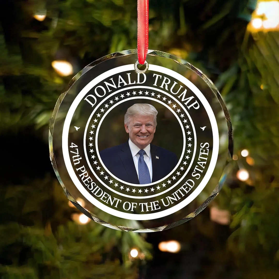 Donald Trump 47th President Inauguration Day Glass Ornament, Trendy ...