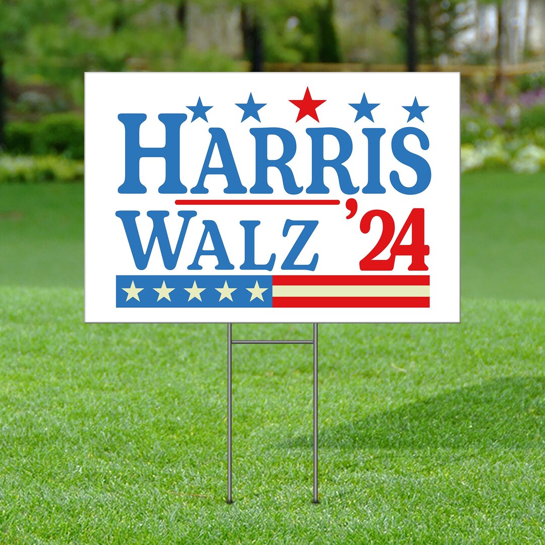 Harris Walz 2024 Yard Sign, Kamala Harris Garden Sign, Progressive Sign ...