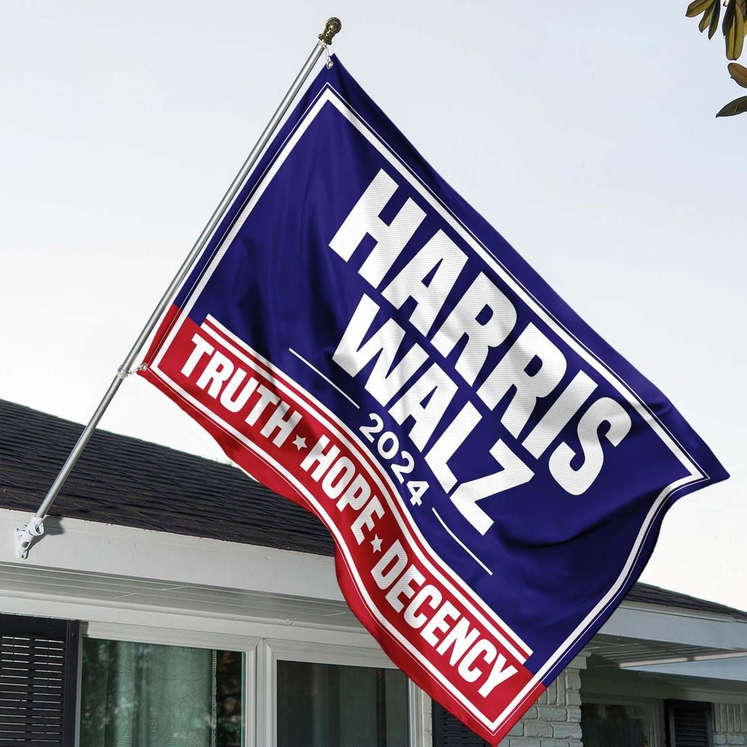 Kamala Harris Tim Walz Presidente VP Eleição dos EUA de 2024 Bandeira ...