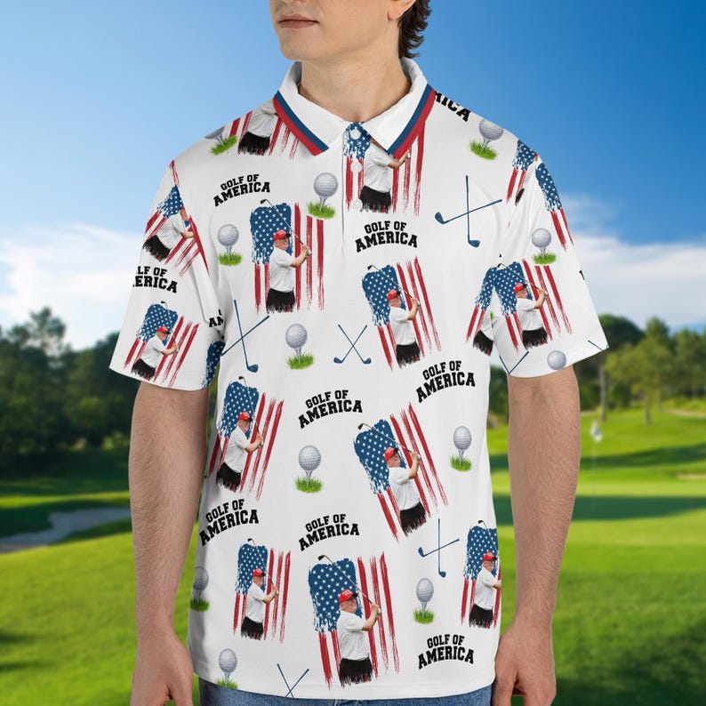 Trump Golf Polo Shirt Gift, Patriotic Golfing Gift, Father's Day Golf ...