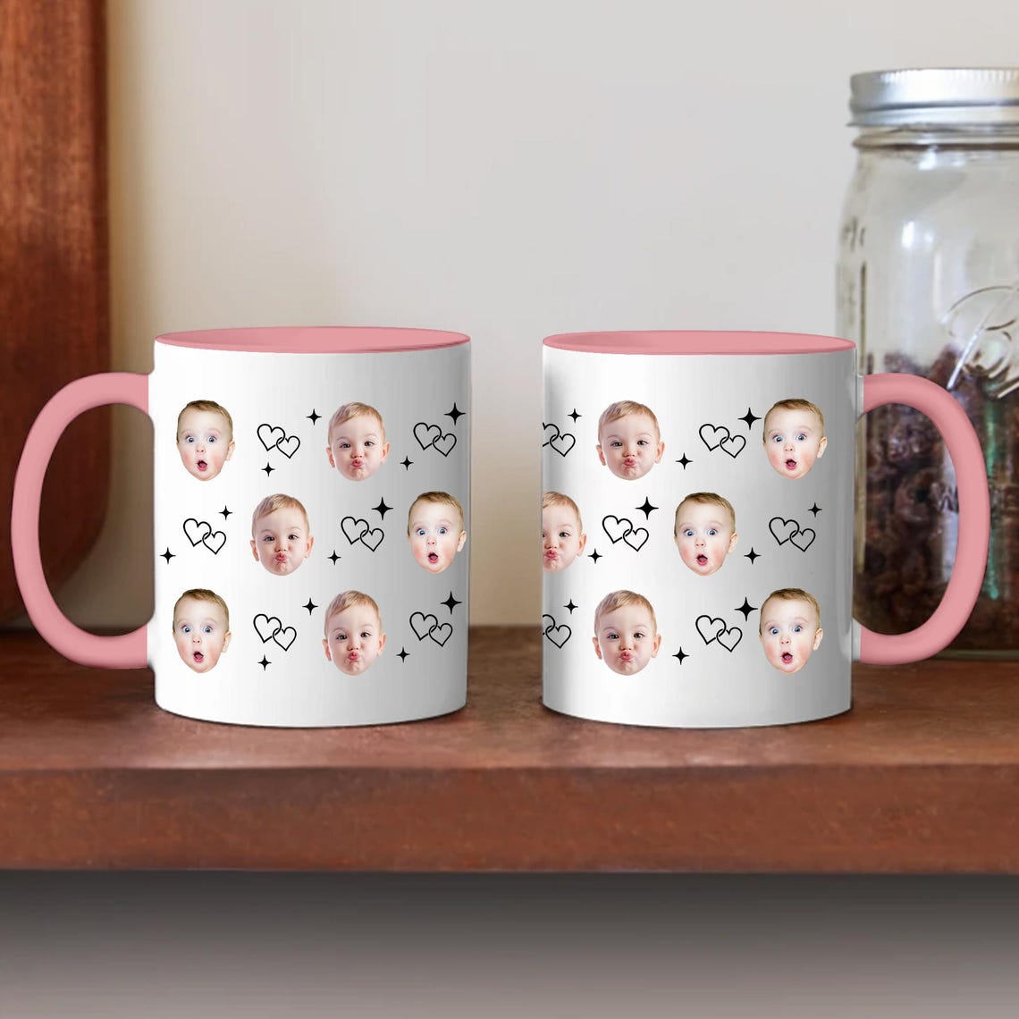 Custom Baby Face Mug for First Time Accent Mug, Personalized Mug With ...